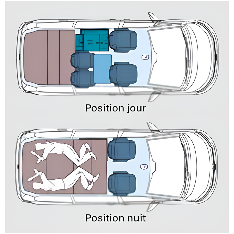 Lit dépliable avec sommier pour VW T7 Multivan Reimo | couchage fourgon ...