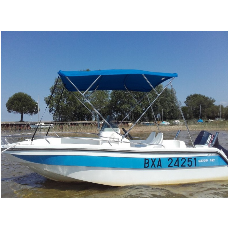 Bimini Élégance Inox haut 4 arceaux MATC | Taud de soleil pour bateau à ...