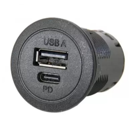 Prise USB encastrable EM USB-SE | USB-A + USB-C sans LED Energie Mobile