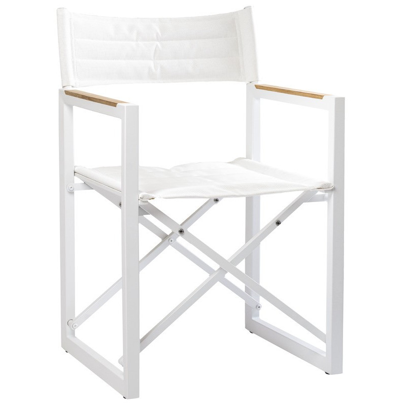 Chaise pliante The Square ARC Marine | siège en teck et toile Batyline ...