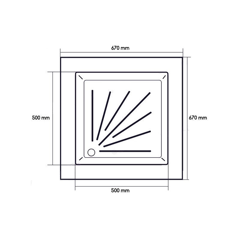 Bac à douche 670 x 670 mm Thermoform | Receveur compact et robuste pour ...