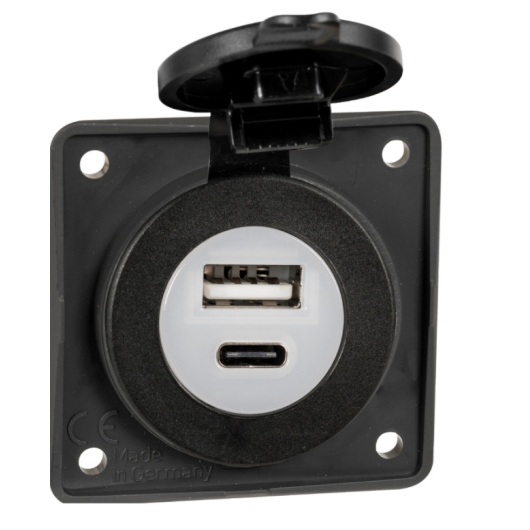 Prise USB Berker, double Type-A + Type-C integro | Prise et fiche DC ...