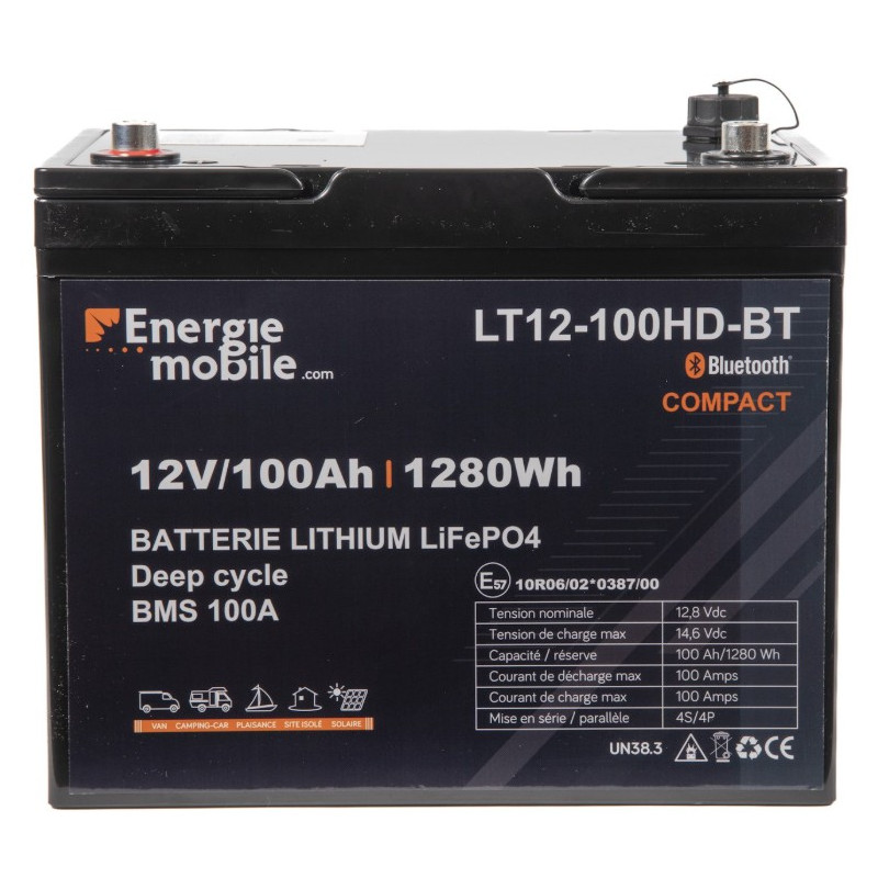 Batterie lithium LT 12-100 HD-BT LifePo4 Energie Mobile - H2R Equipements