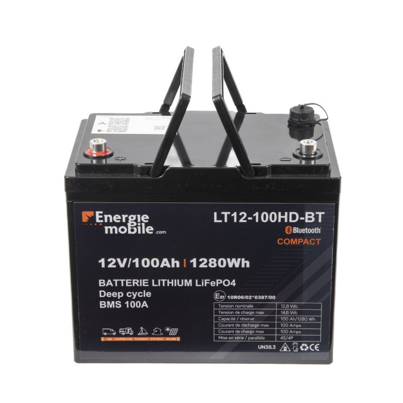 Batterie lithium LT 12-100 HD-BT LifePo4 Energie Mobile - H2R Equipements