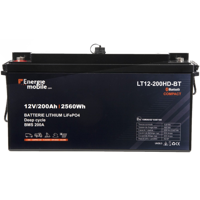 Batterie lithium LT12-200HD-BT Energie Mobile pour van et bateau - H2R ...