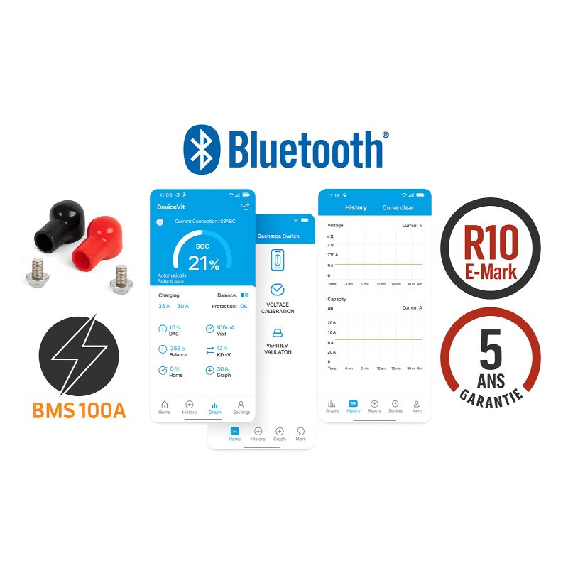 Batterie lithium LT-12-100-BT Bluetooth Energie Mobile | batterie 12V ...