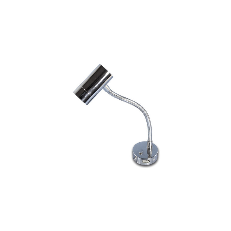 Liseuse LED Minitube D4 Chromée + port USB 12V Carbest | Liseuses ...