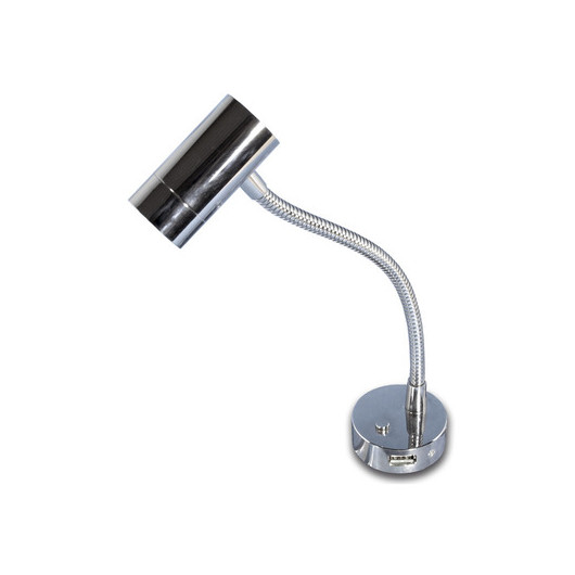 Liseuse LED Minitube D4 Chromée + port USB 12V Carbest | Liseuses ...