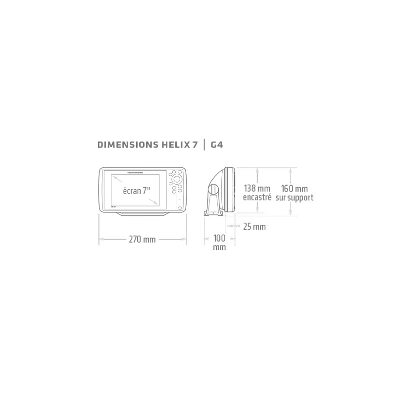 Helix 7 G4 CHIRP Humminbird version 2D avec sonde TP | Combiné sondeur ...