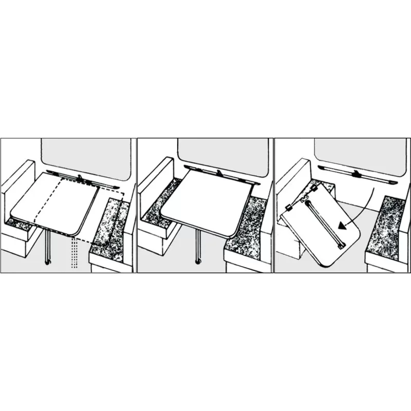 Glissière rail de fixation plateau de table fourgon & camping-car