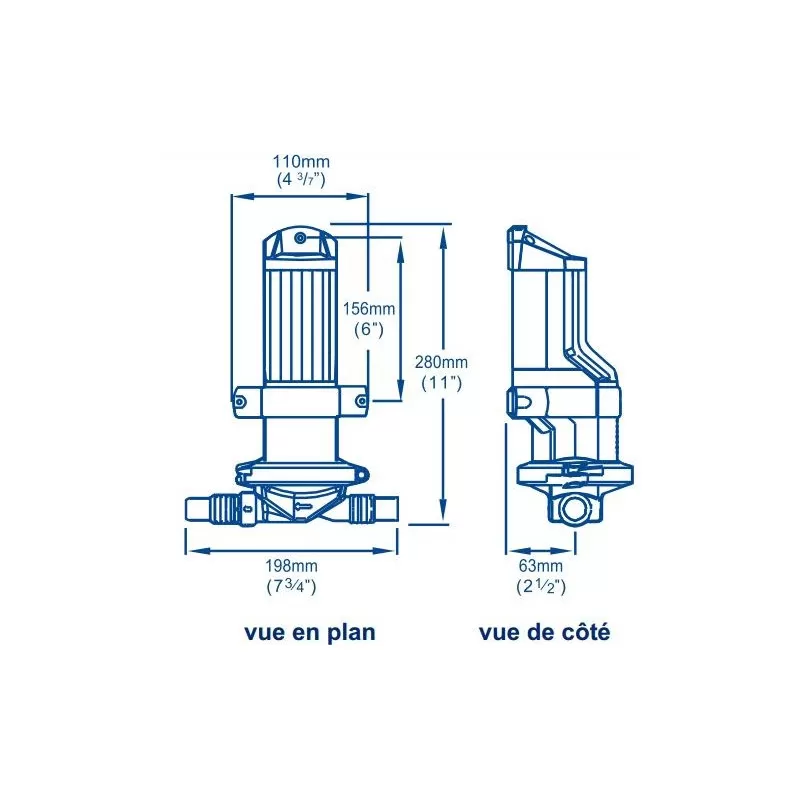 Pompe d’évacuation pour douche et eau chargé du bateau WHALE Gulper IC.