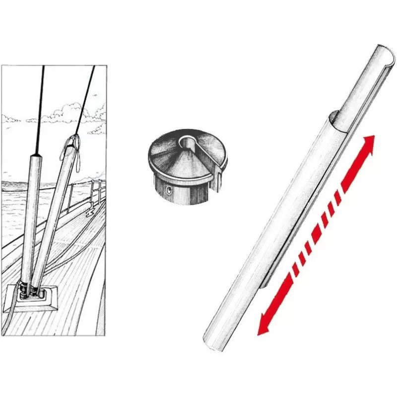 OSCULATI tube fendu alu pour protection haubans et ridoir du bateau.