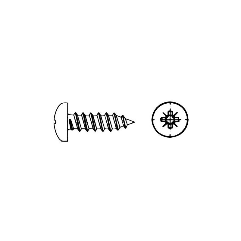Vis inox A4 pour tôle Marinox tête cylindrique pozi 3,5 mm | Visserie ...