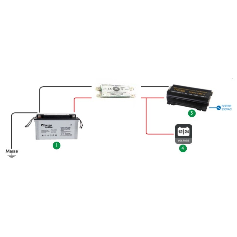 Protection décharge batterie 12/24 ENERGIE MOBILE SB10–18.