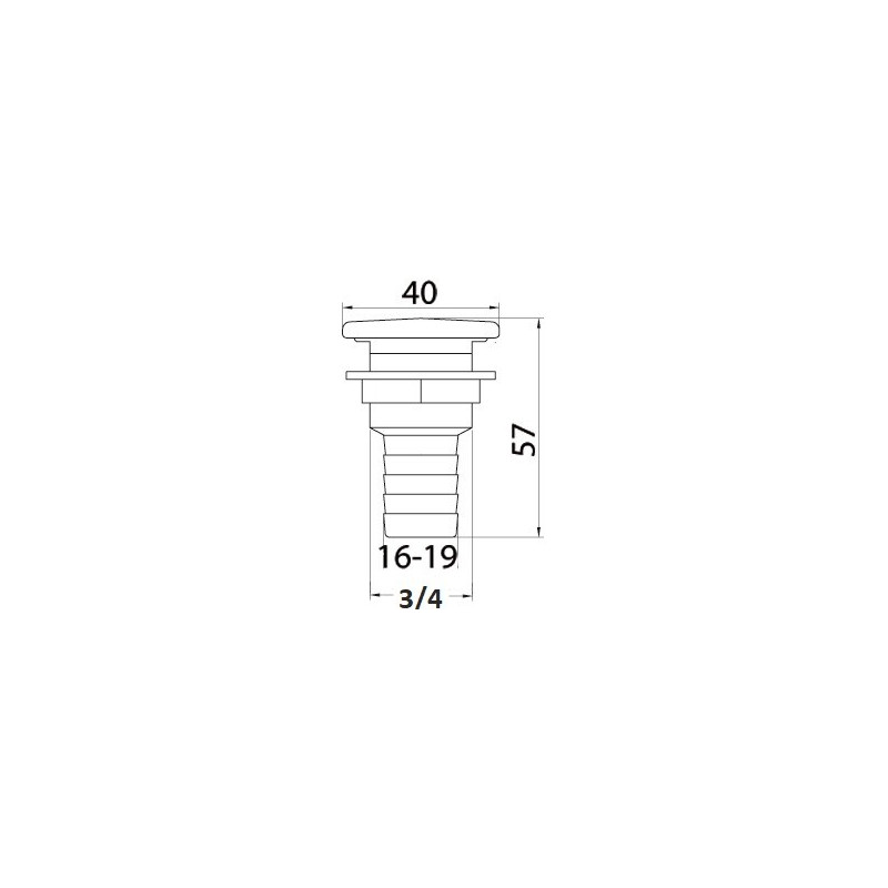 F&S évent Full Flush droit pour réservoir bateau et camping-car.