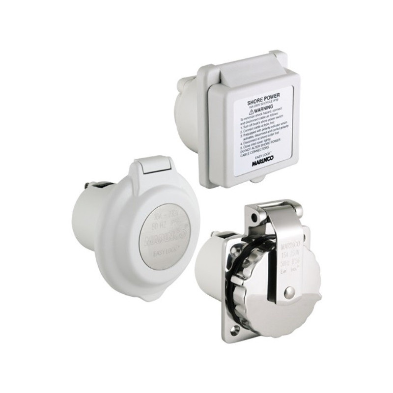 MARINCO socle Easy Lock 16A prise de quai bateau a encastrer.