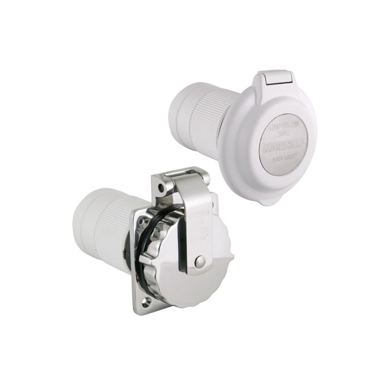 MARINCO socle Easy Lock 32A prise encastré 230V pour bateau.