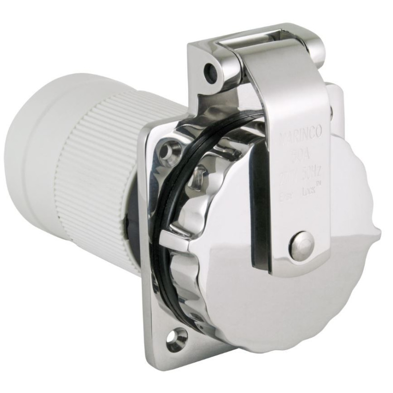 MARINCO socle Easy Lock 32A prise encastré 230V pour bateau.