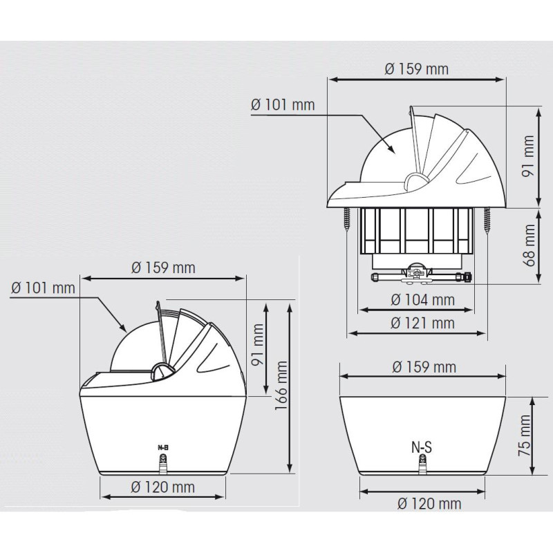 Offshore 115 PLASTIMO - compas magnétique de route ø 101 mm à encaster ...