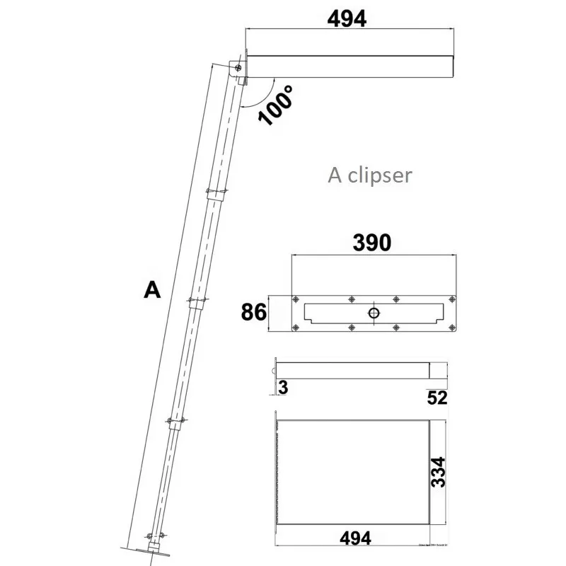 OSCULATI Echelle de bain escamotable inox pour bateau