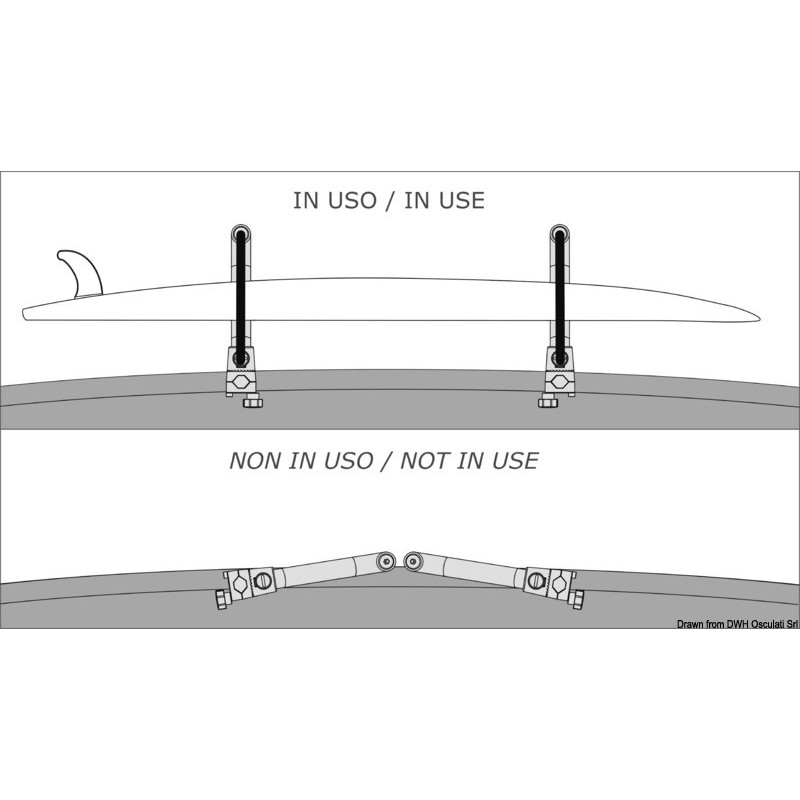 Support de balcon inox pour SUP paddle et passerelle Osculati ...