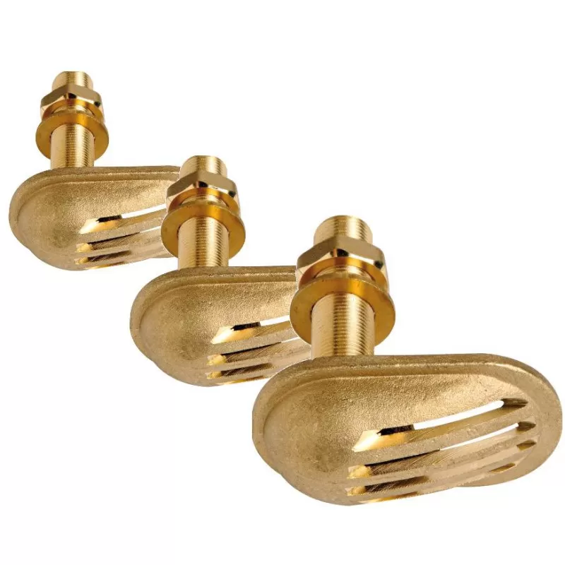 Crépine passe coque aspiration prise eau de mer bateau laiton F&S.