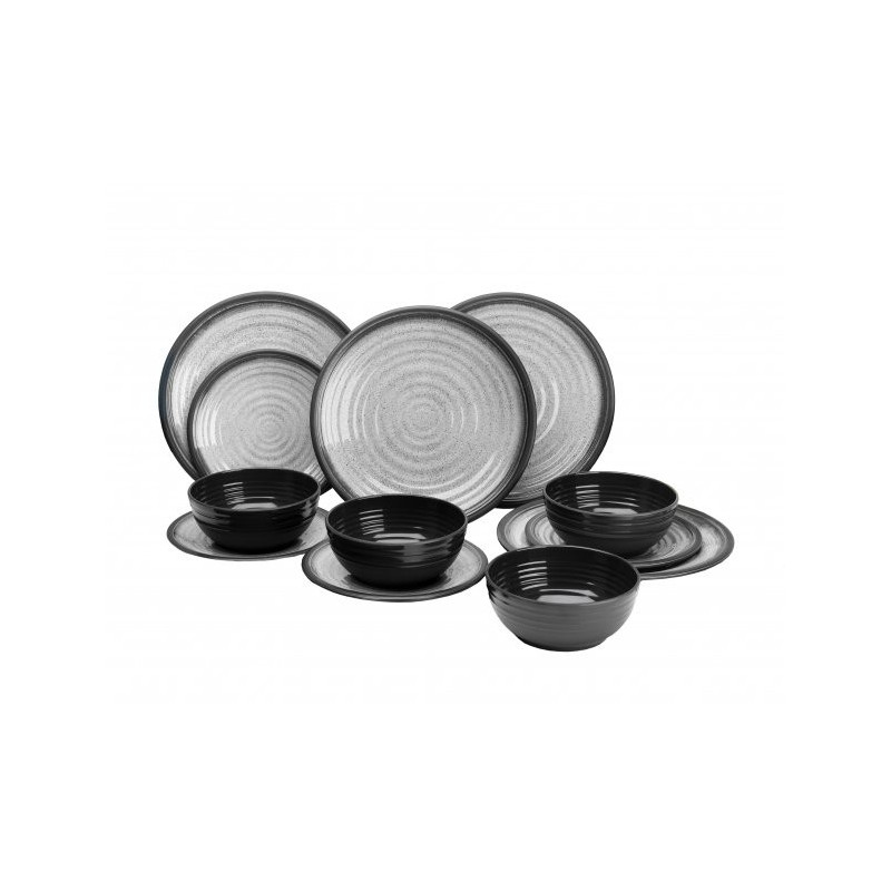 Service table Granite VIA MONDO - set vaisselle 12 pièces pour camping ...