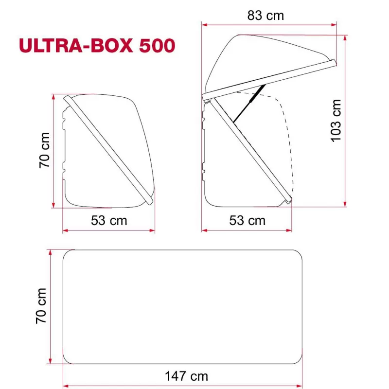 coffre arrière camping-car fixation porte vélo : FIAMMA Ultra-Box 500