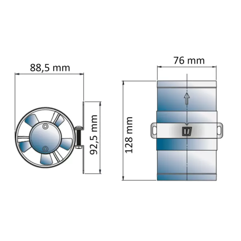 Ventilateur-extracteur ø76mm Vetus | Ventilation de la cale moteur 12/ ...