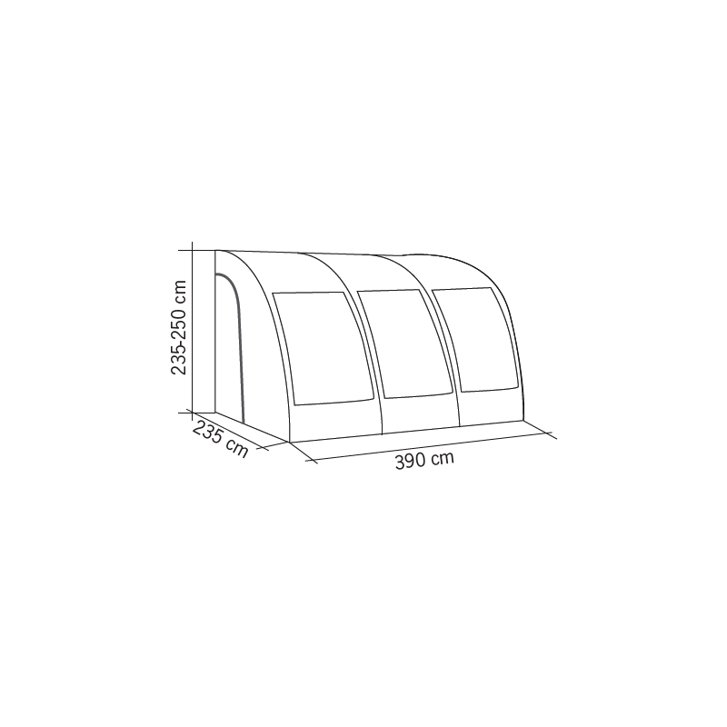 Rimini Air II REIMO - auvent latéral gonflable pour caravanes 390 x 235 ...