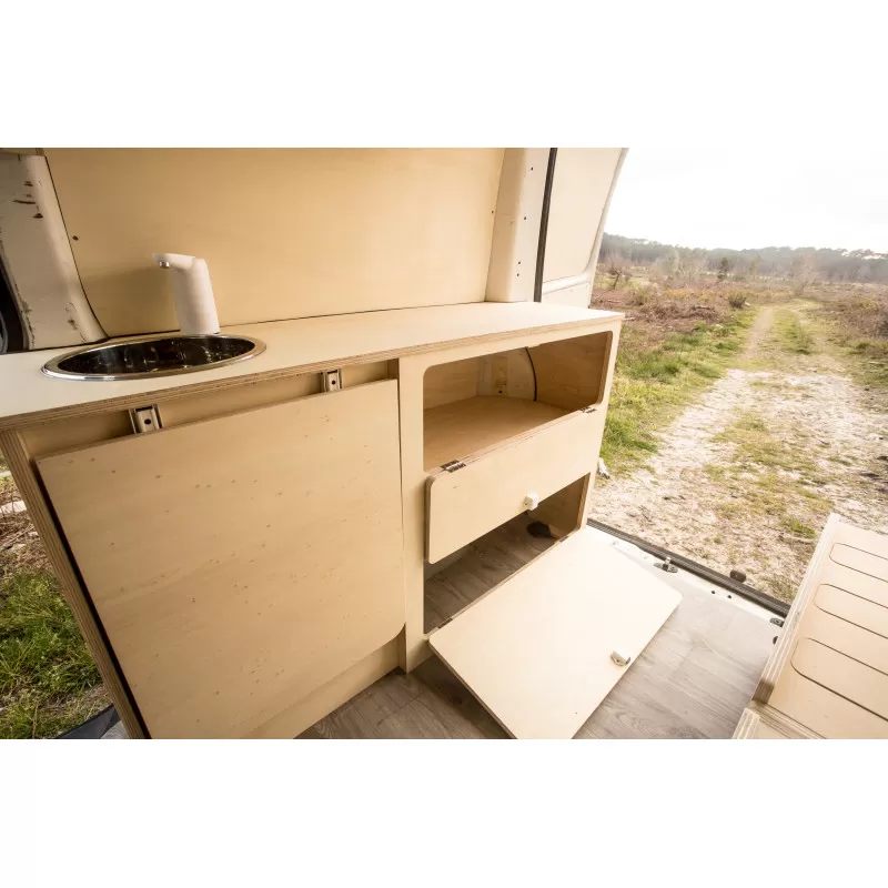 Meuble latérale avec table WV T5/T6 SIMPLE VANS | Kit aménagement pour ...