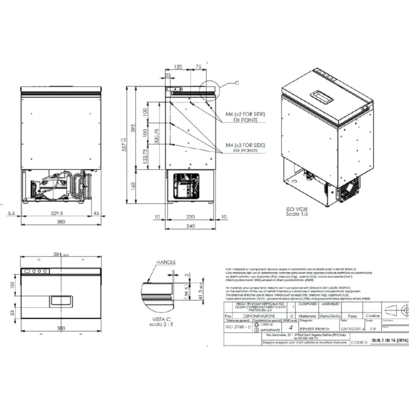 Built-in Bi 16 - Frigo bahut 12/24V ISOTHERM - camping-car, fourgon ...