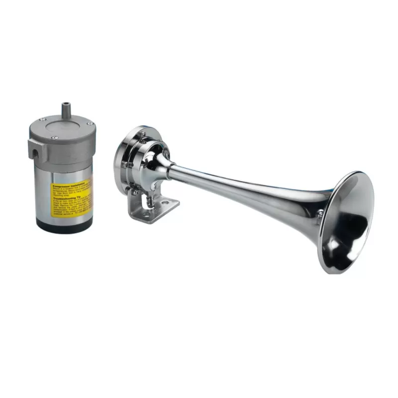 Avertisseur chromé 1 corne 12/24 V OSCULATI - Poste de pilotage bateau ...