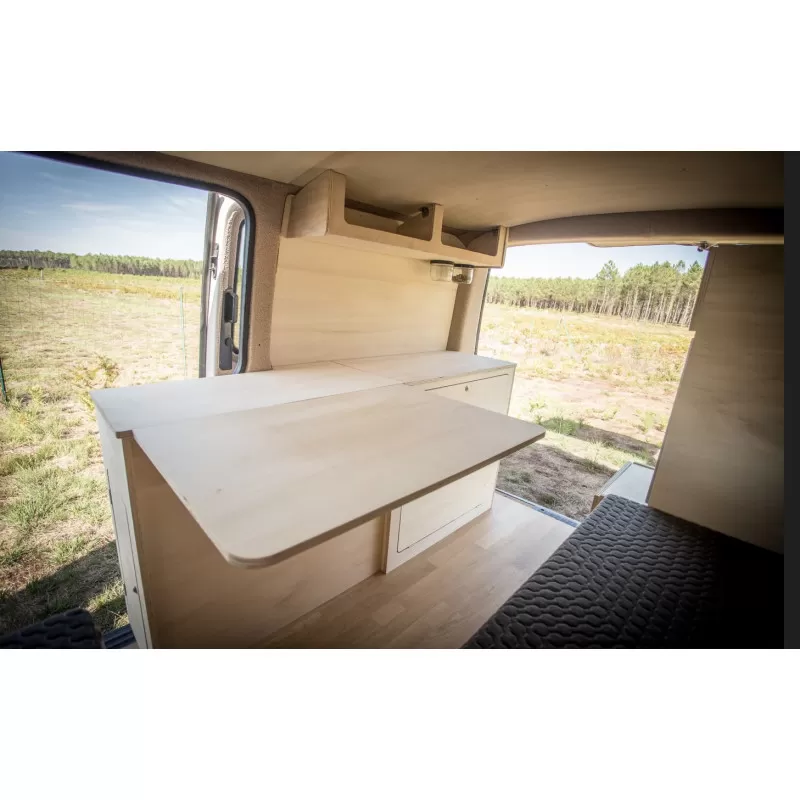 Meuble bois latéral XL + table Trafic 3 Simple Vans | Kit aménagement ...