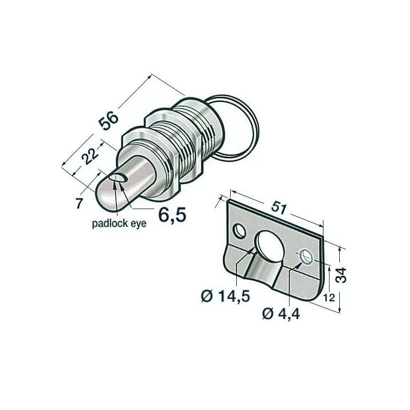 accessoire bateau OSCULATI : serrure poussoir inox coffre cockpit