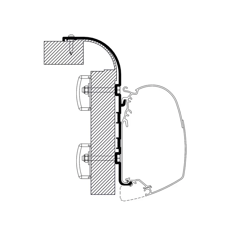 Adaptateur de store THULE 4200 pour caravane Bailey - Etrier store ...
