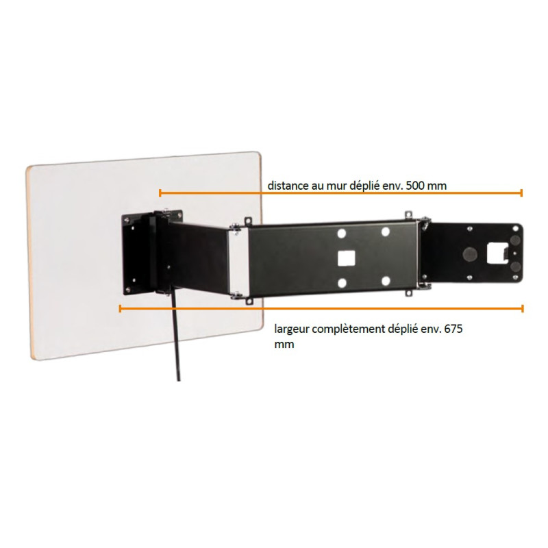 Support mural TV CARATEC 3 axes - Accessoires multimédia pour camping ...