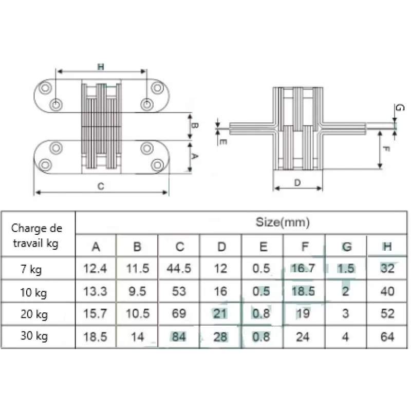 Charnière de porte invisible escamotable pour bateau et véhicule ...