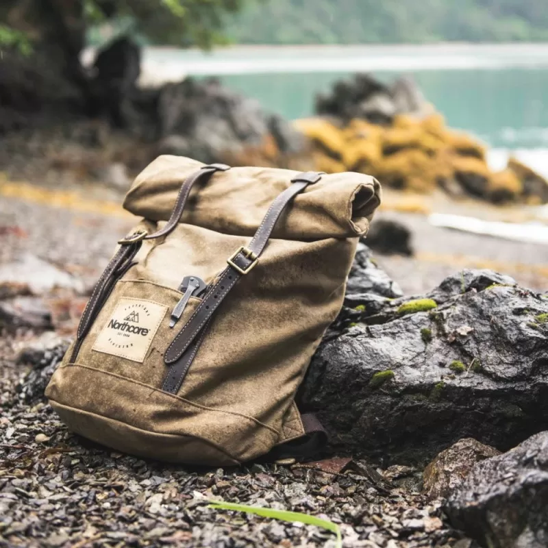 Sac à dos unisexe NORTHCORE Waxed Canvas Back Pack - Bagagerie outdoor ...