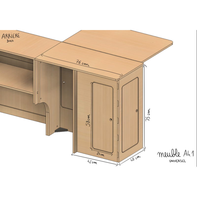 Kit meuble bois et table Simple Vans VW T5/T6 | Aménagement van et ...
