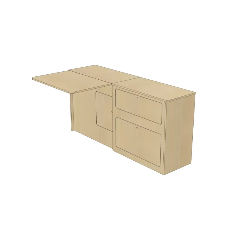 Meuble bois latéral XL + table Trafic 3 Simple Vans | Kit aménagement ...