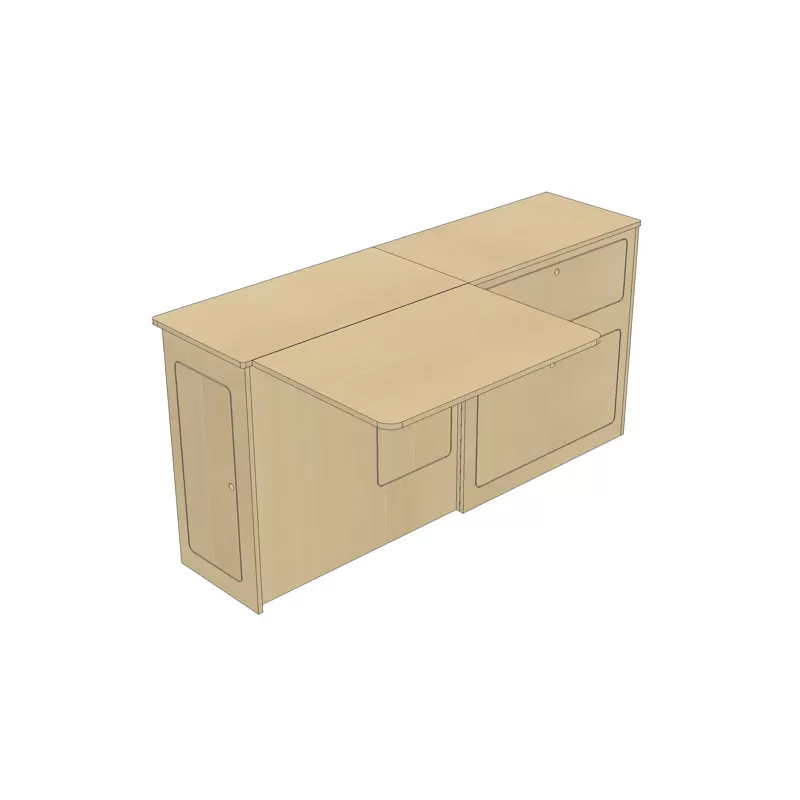 Meuble cuisine latéral avec table Simple Vans | Kit aménagement bois ...