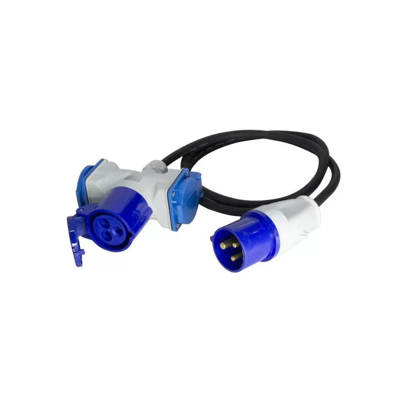 Prolongateur mâle P17 CEE - femelles P17 et schuko HTD - adaptateur ...
