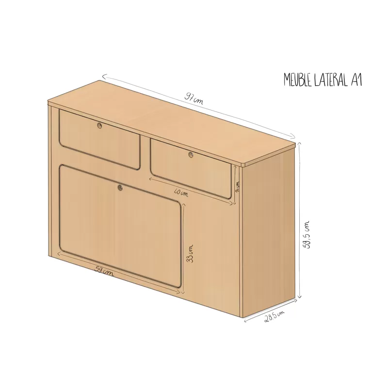 Meuble bois latéral de cuisine Simple Vans | Kit aménagement pour van ...