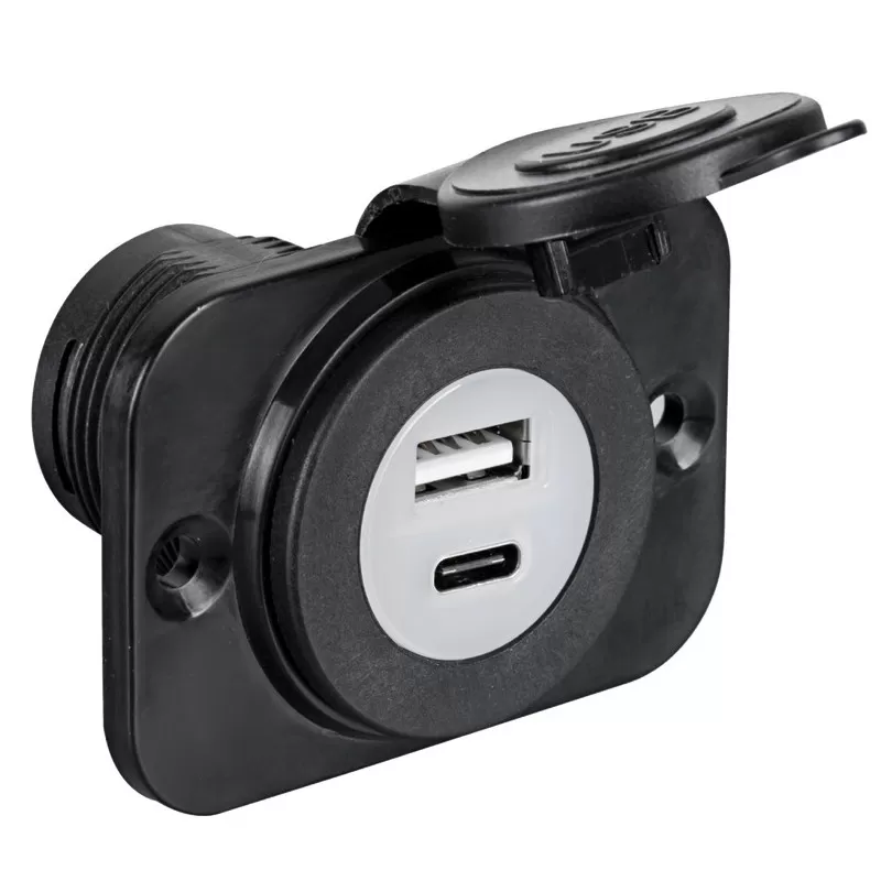 Prise USB-A + USB-C TREM - tableau 12V à encastrer pour bateau, van et ...