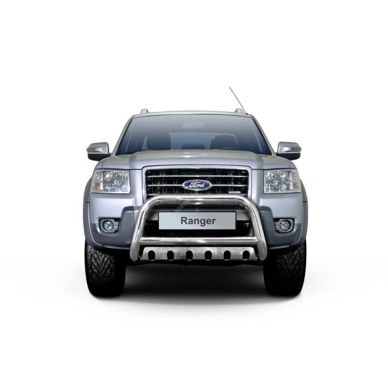 Pare buffle acier inox avec plaque de protection pour Ford Ranger 2 ...