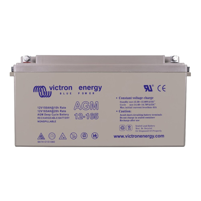 Batterie AGM Deep Cycle 12V 165 Ah Victron pour fourgon et bateau - H2R ...