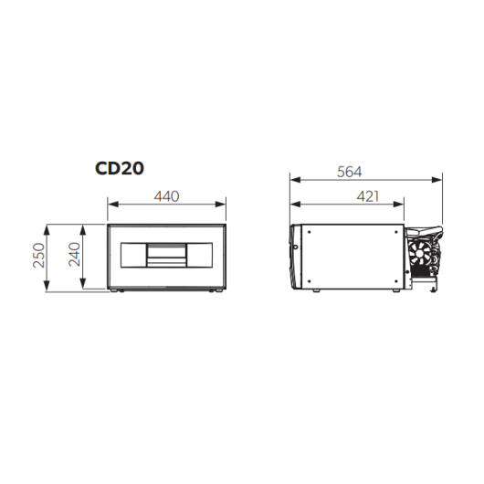 Tiroir réfrigérant DOMEITC Coolmatic CD 20S pour bateau & fourgon.