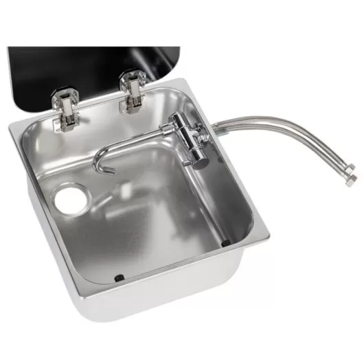 Evier inox CARBEST avec couvercle et robinet 322 x 352 mm pour van ...