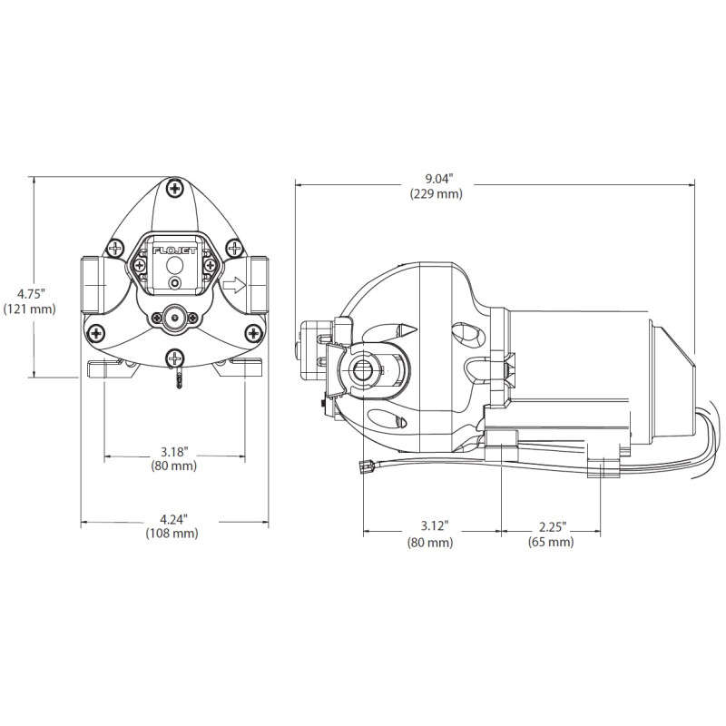 Triplex 1.9 FLOJET - groupe d'eau 7,5 L/min 12 V pour bateau, van et ...